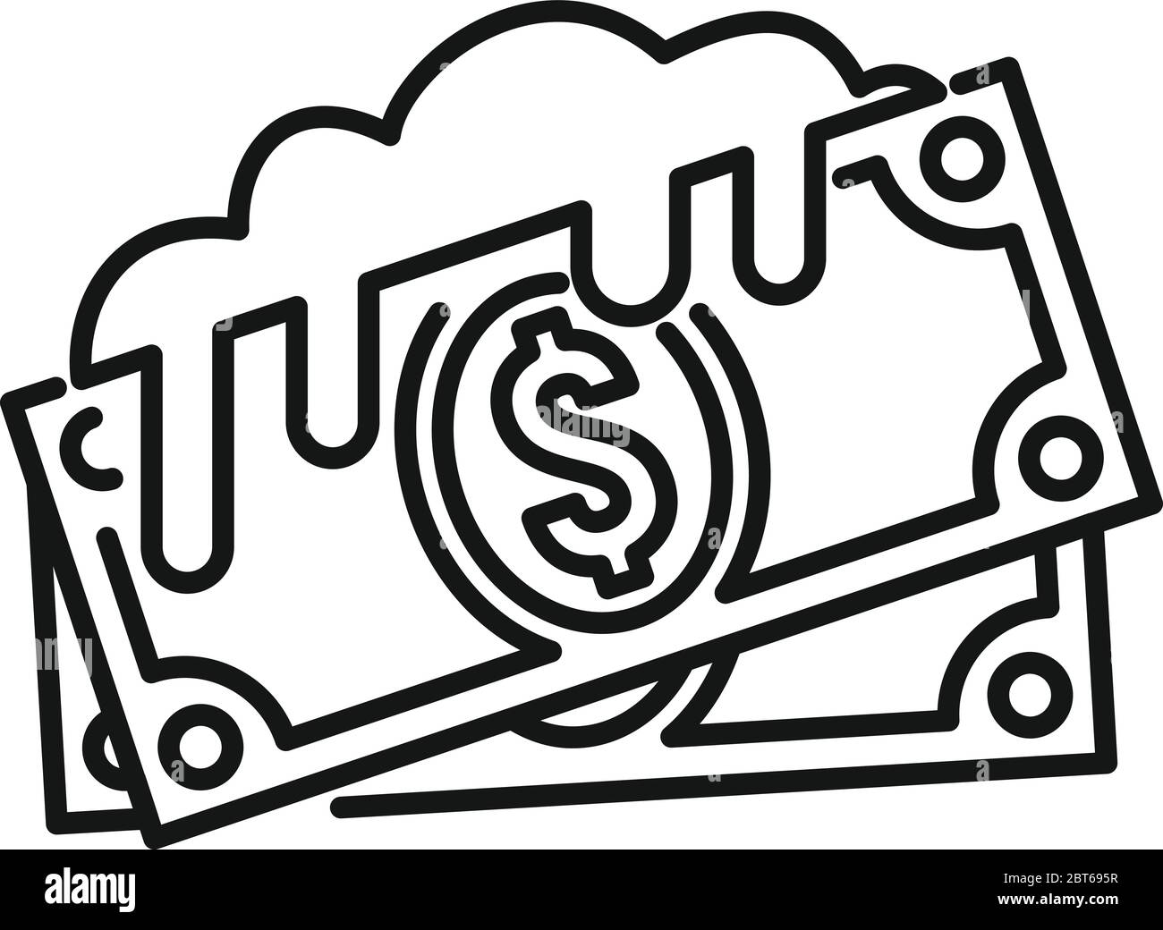 Cash money laundering icon. Outline cash money laundering vector icon ...