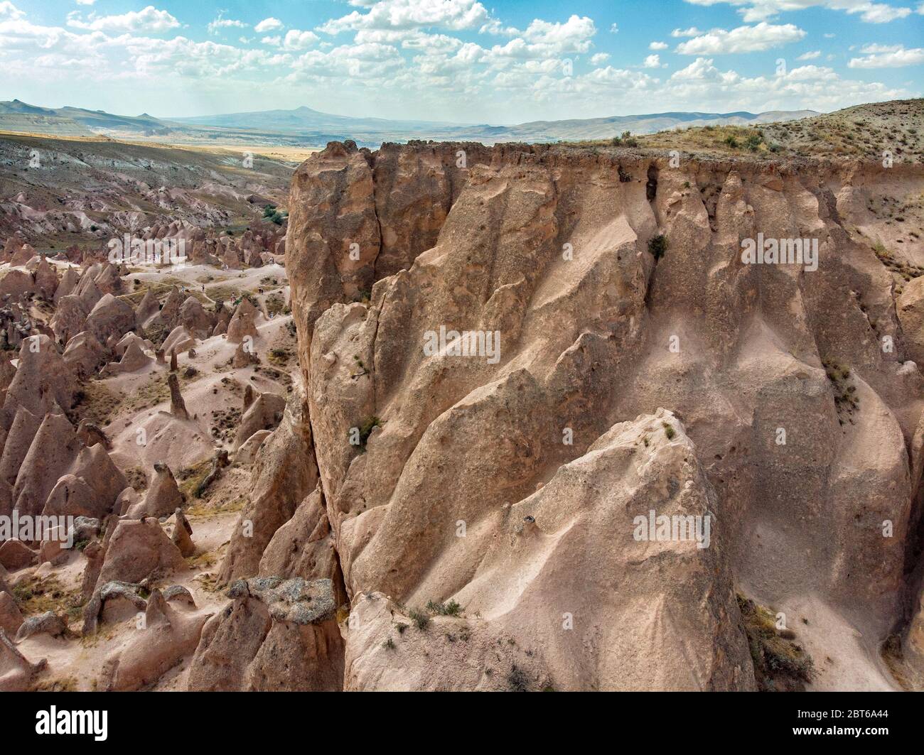 Aerial view of Goreme National Park, Tarihi Milli Parki, Turkey. The ...