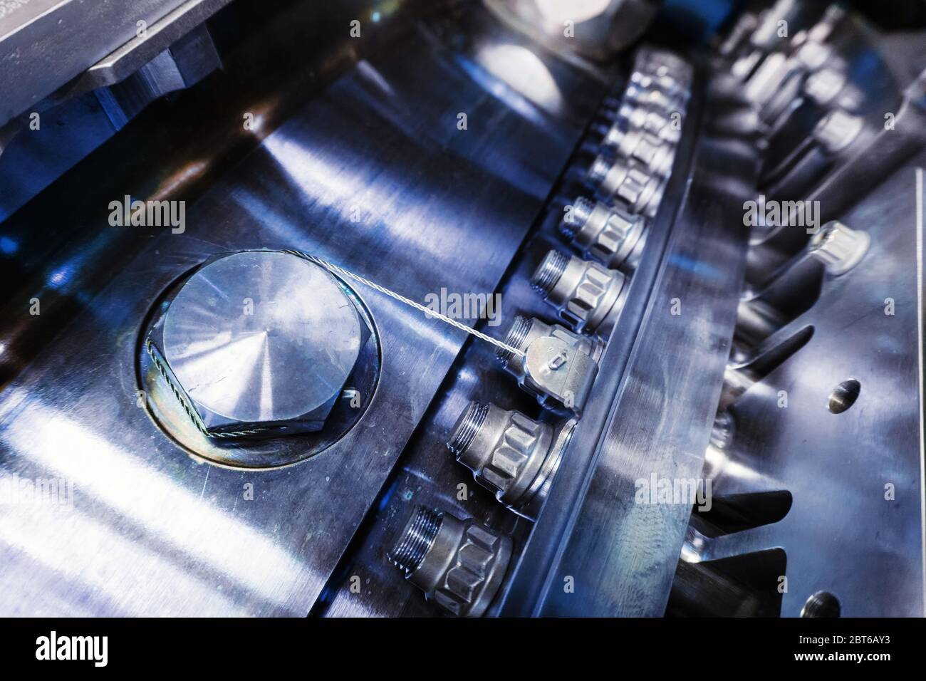 A detailed view of the gas turbine engine for generating electricity ...