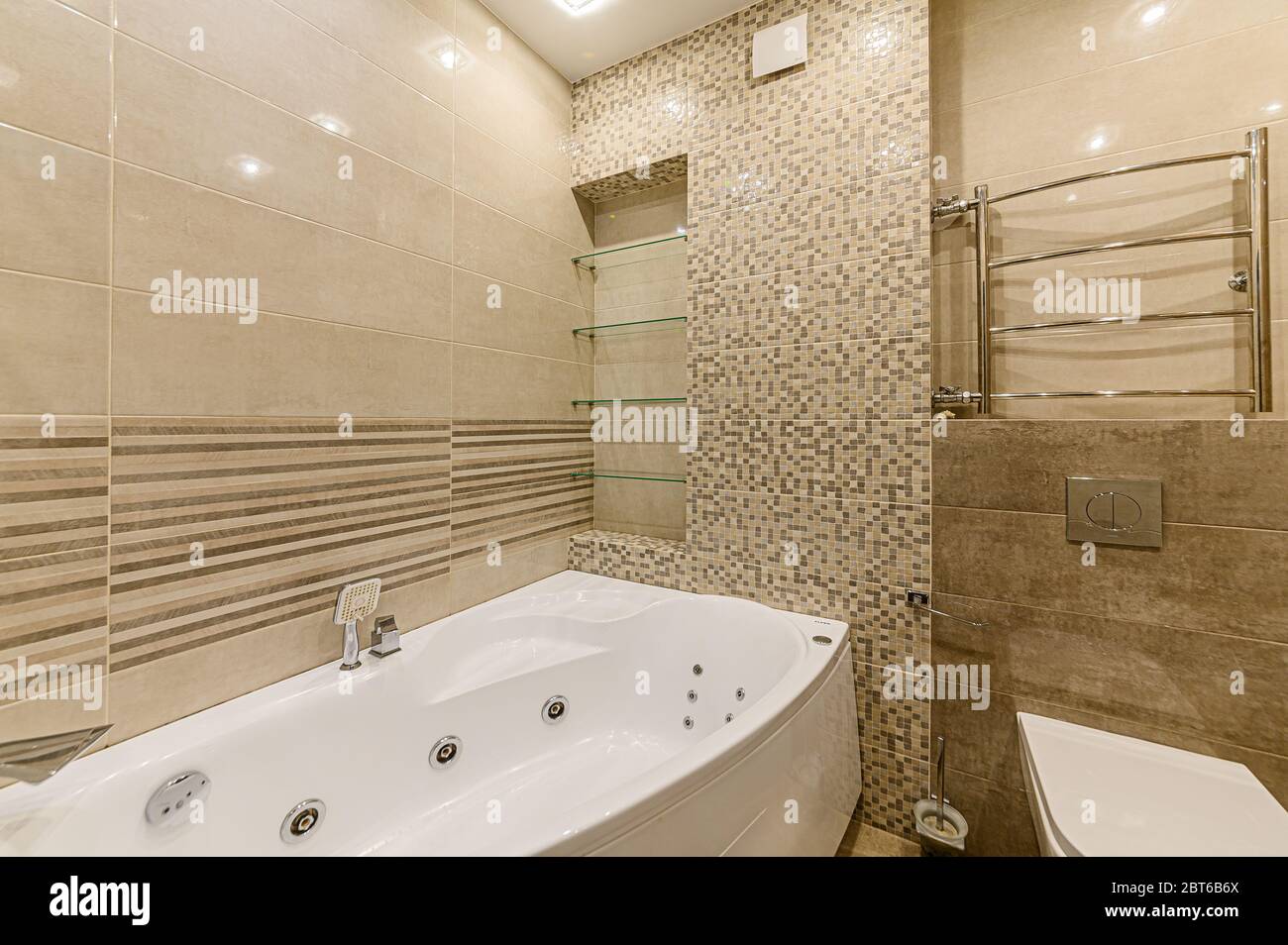 Russia, Moscow- January 27, 2020: interior room apartment modern bright ...