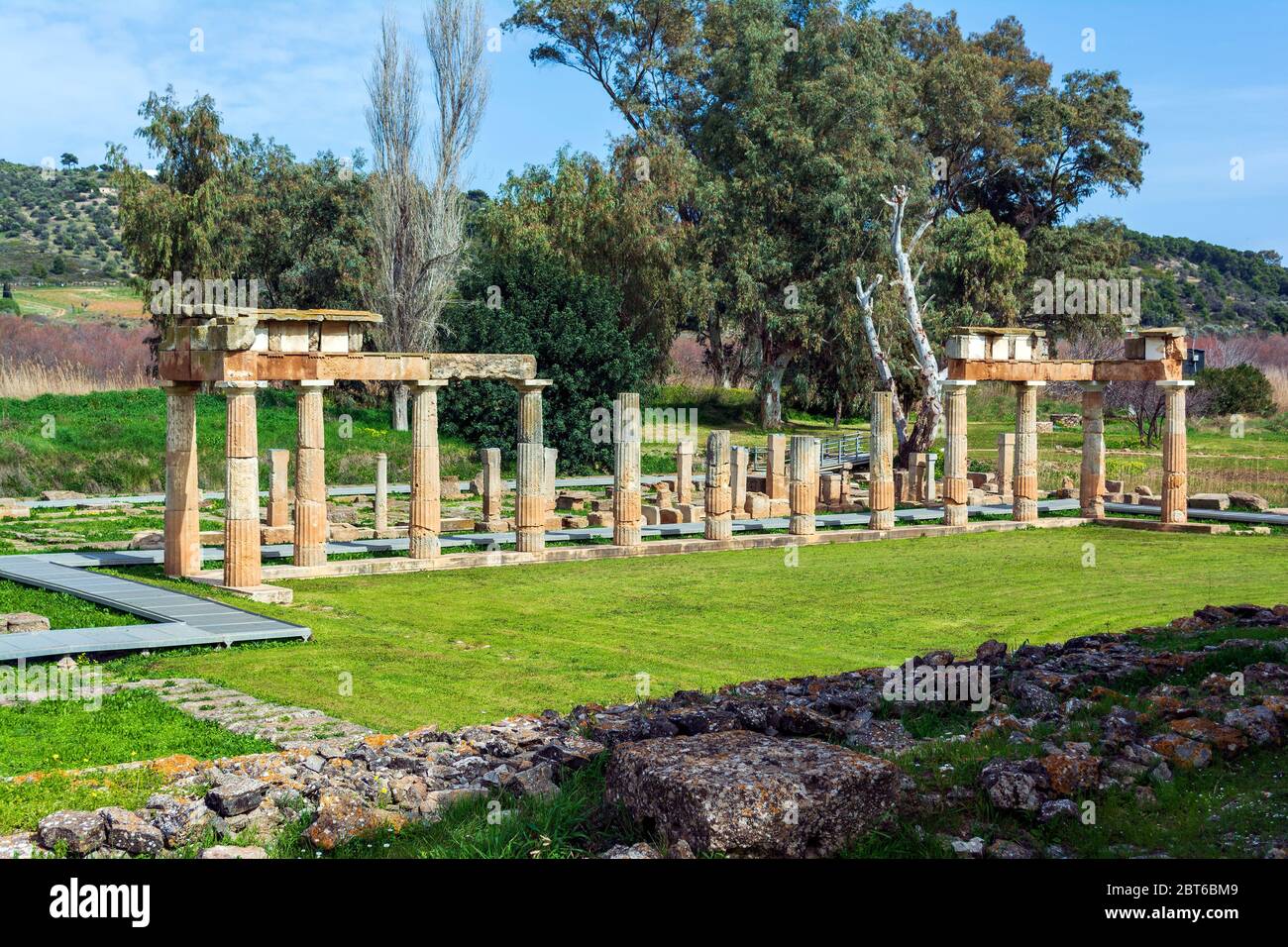 Temple of Artemis in archaeological site of Brauron, Attica, Greece ...