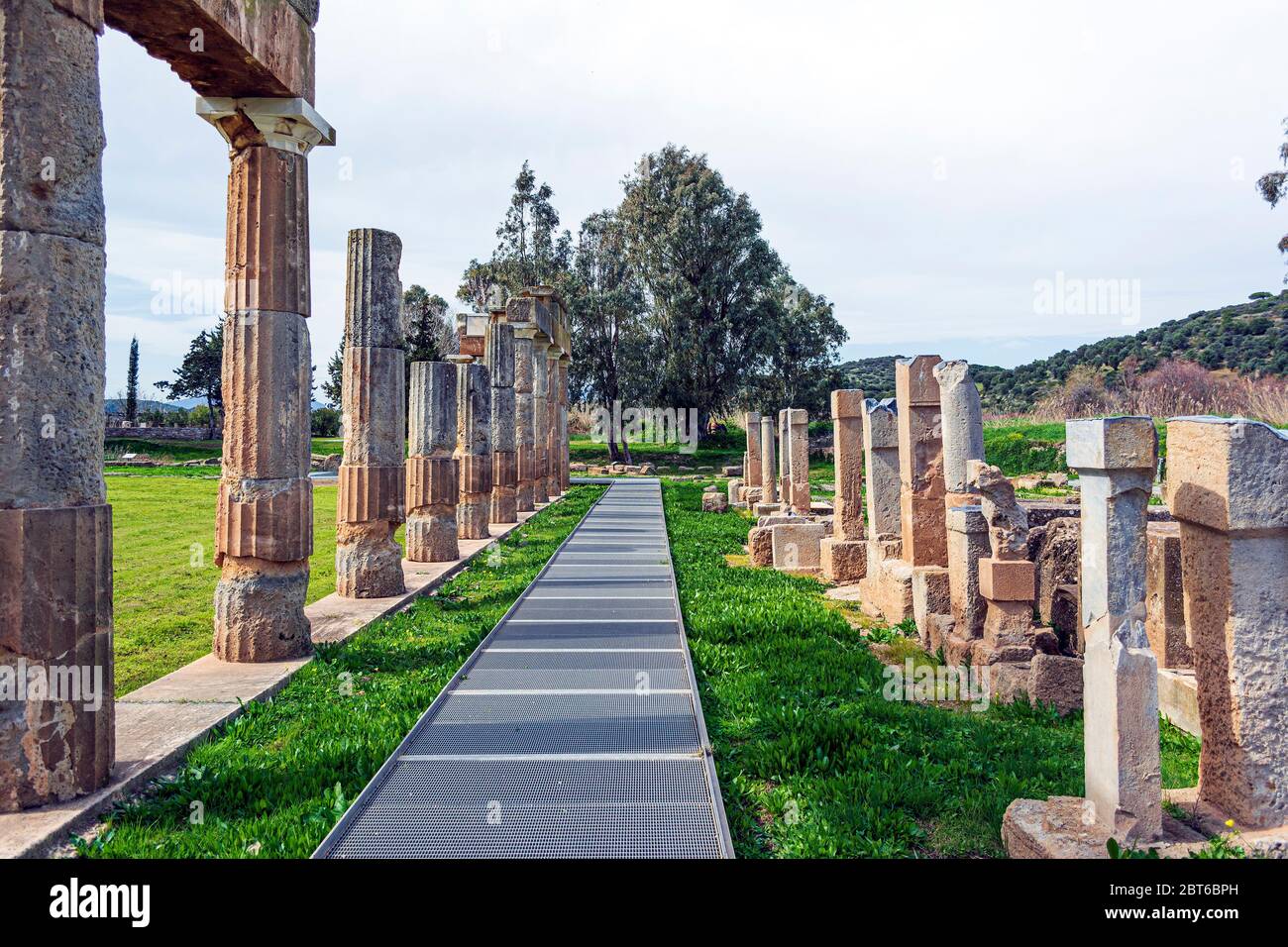 Temple of Artemis in archaeological site of Brauron, Attica, Greece ...