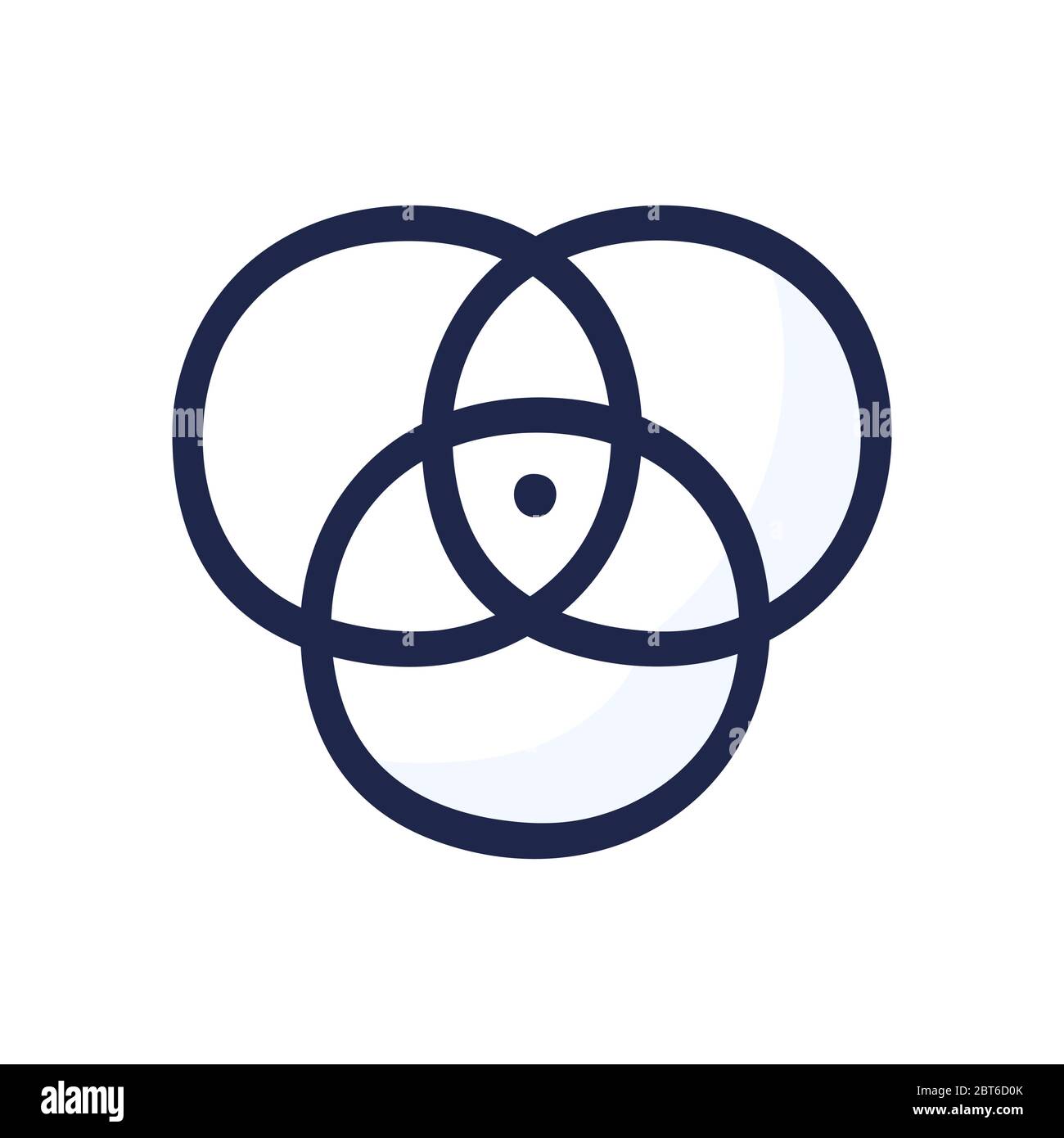 Vector hand drawn icon of rgb additive color mix theory cartoon ...