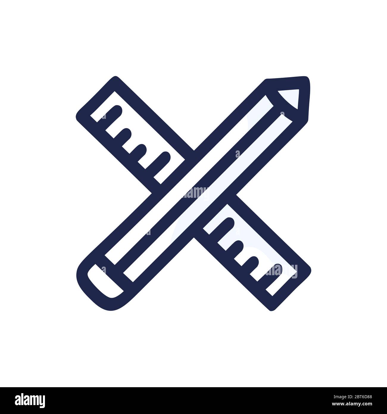 Cartoon Ruler And Pencil