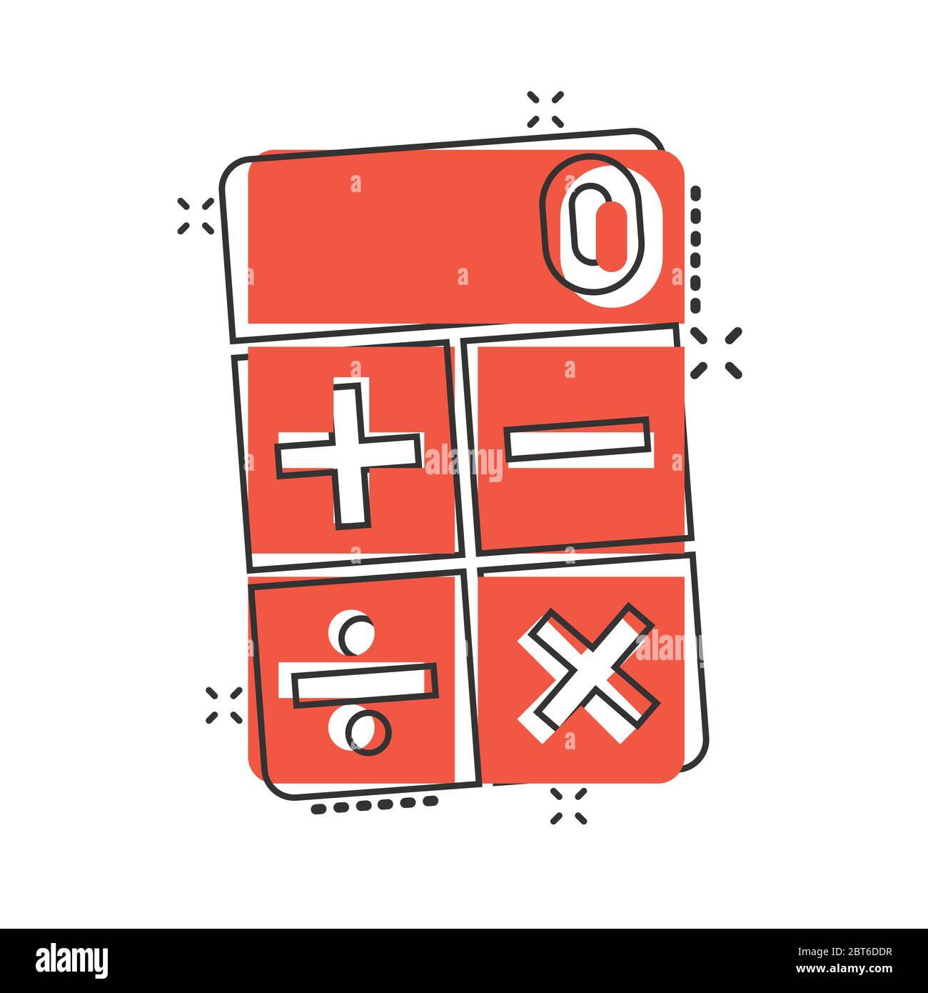 Calculator icon in comic style. Calculate cartoon vector illustration ...
