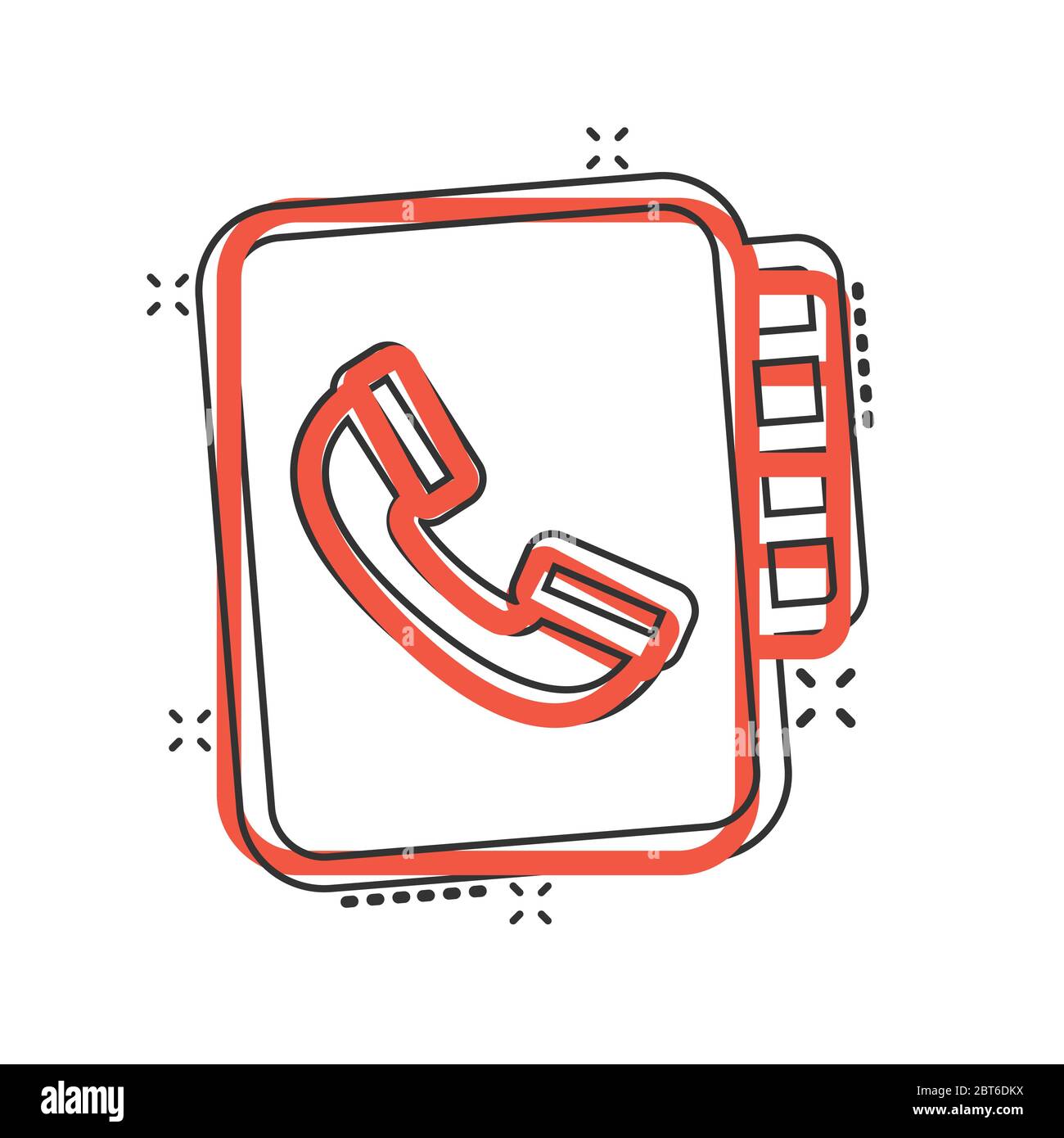 Address phone book icon in comic style. Telephone notebook cartoon ...