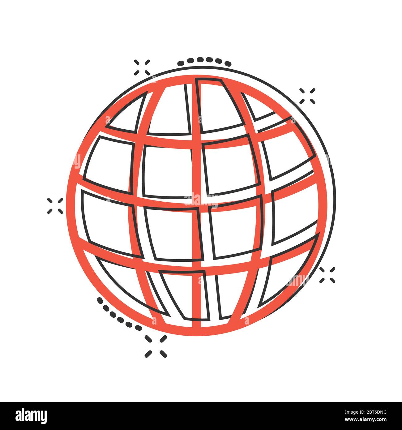 Earth planet icon in comic style. Globe geographic cartoon vector ...