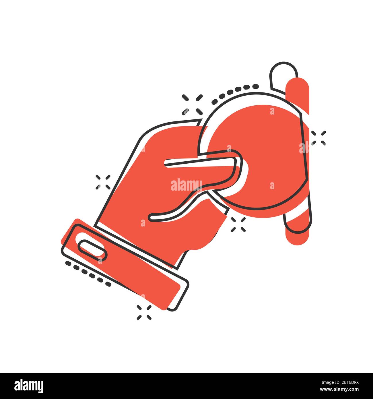 Remuneration icon in comic style. Money in hand cartoon vector ...