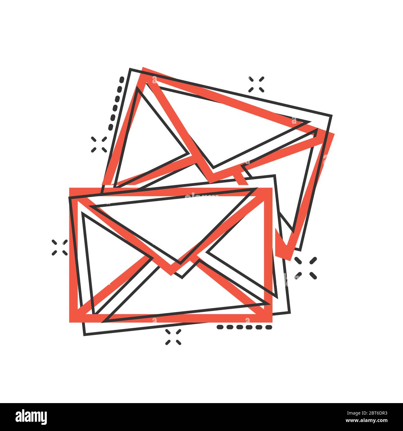 Email message icon in comic style. Mail document cartoon vector ...