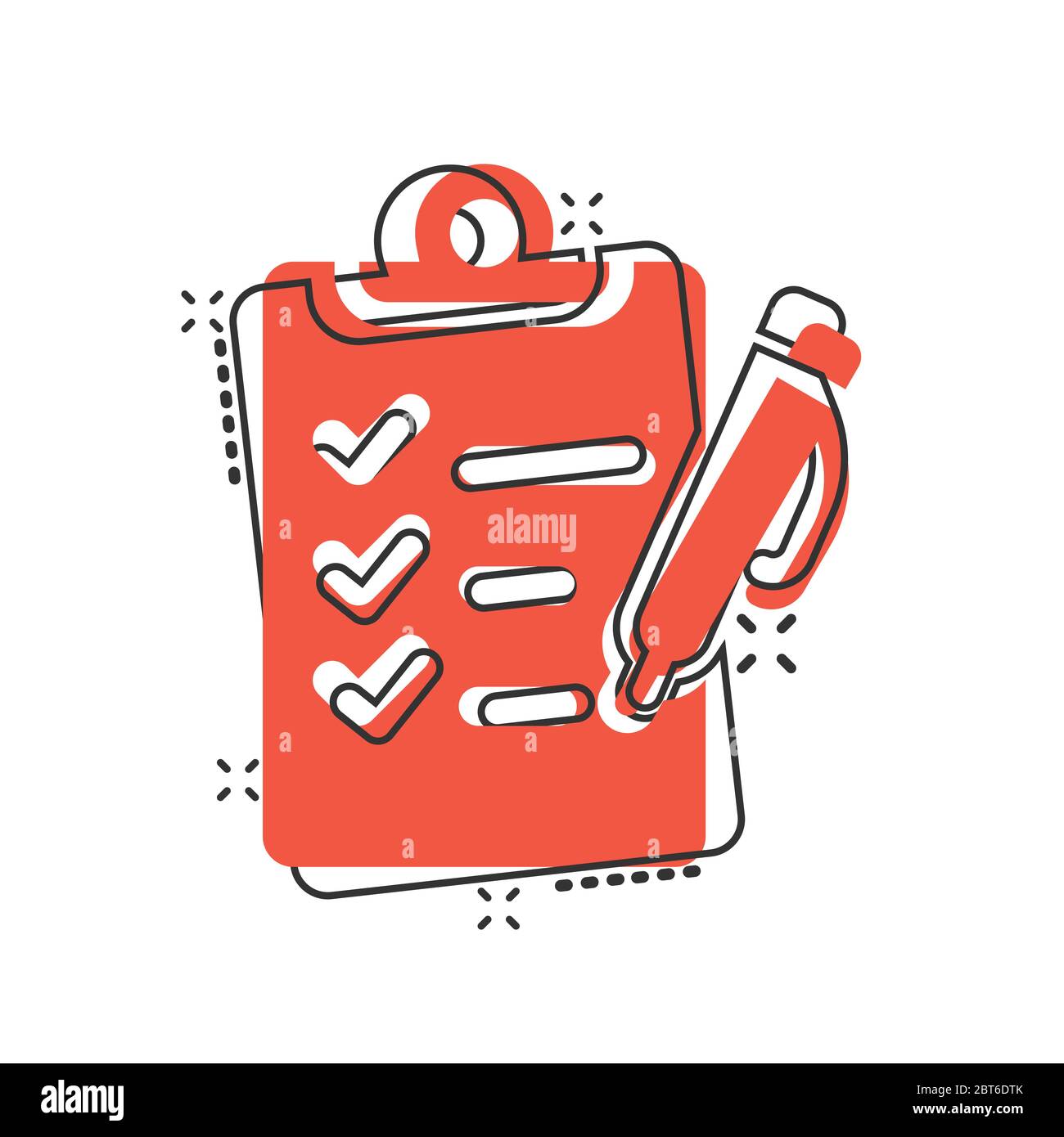 To do list icon in comic style. Document checklist cartoon vector ...