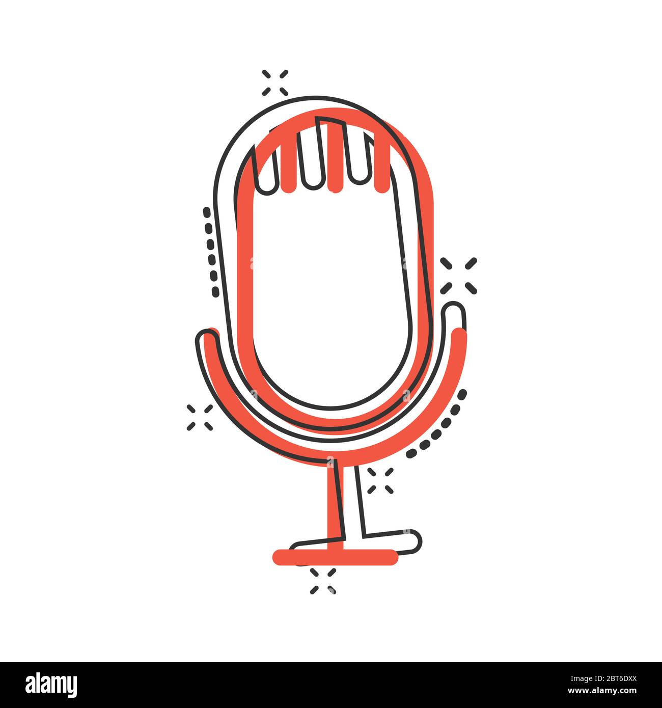Microphone icon in comic style. Studio mike cartoon vector illustration ...