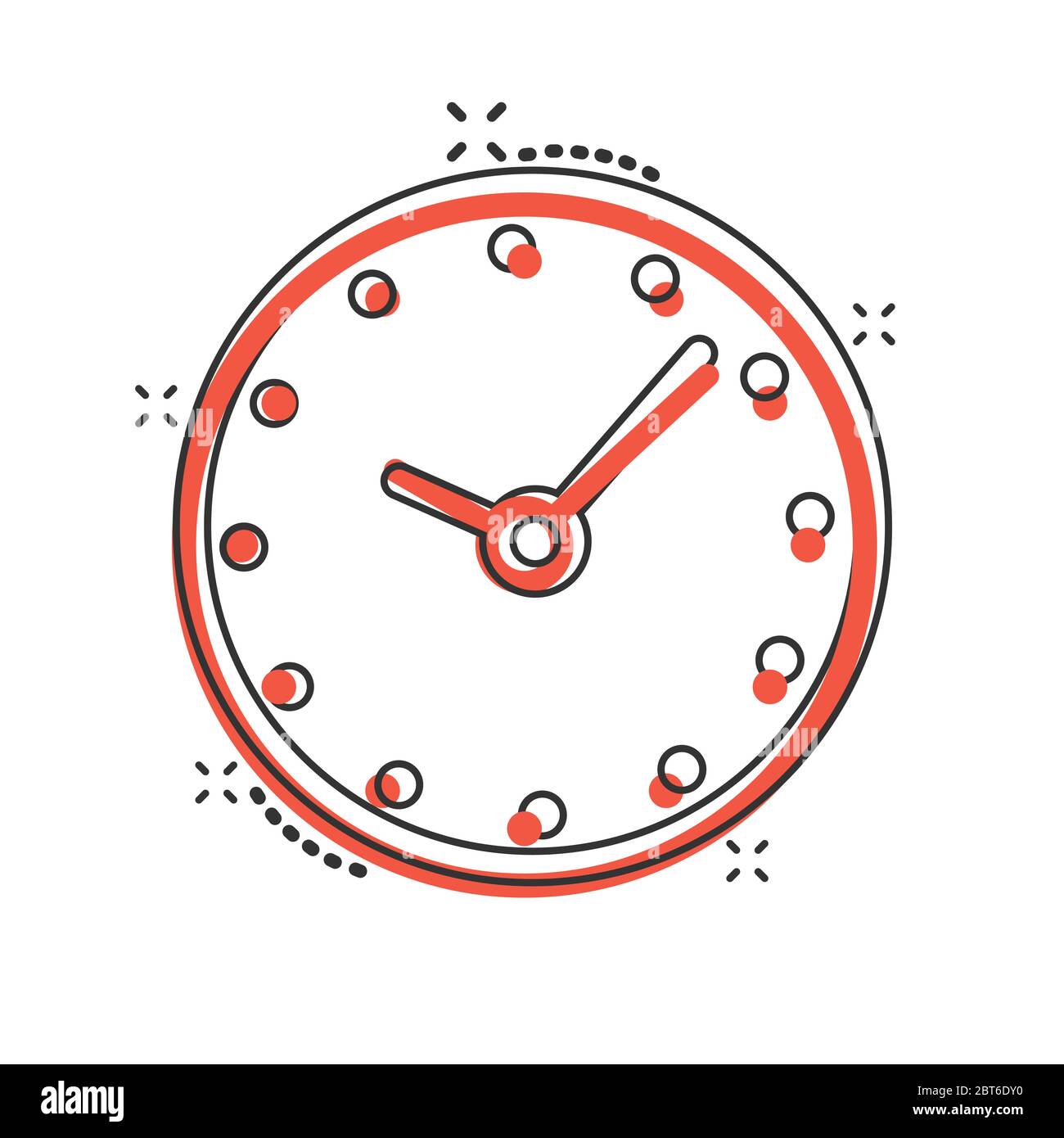 Clock icon in comic style. Watch cartoon vector illustration on white ...
