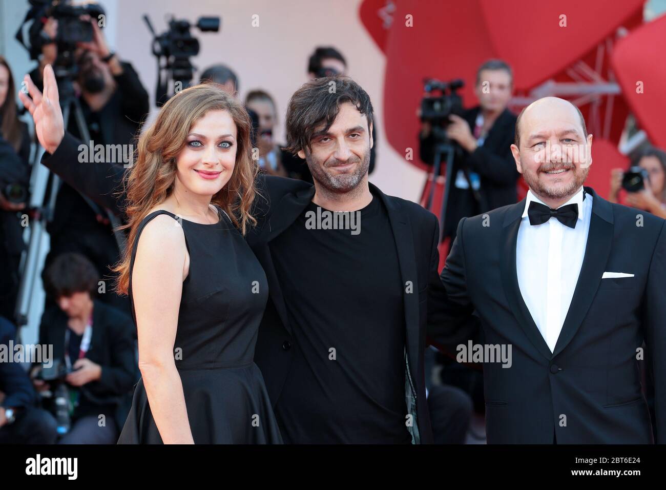 VENICE, ITALY - SEPTEMBER 07: Eleni Roussinou, Themis Panou and ...