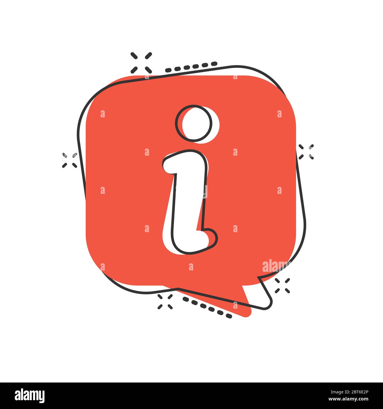 Information icon in comic style. FAQ help cartoon vector illustration ...