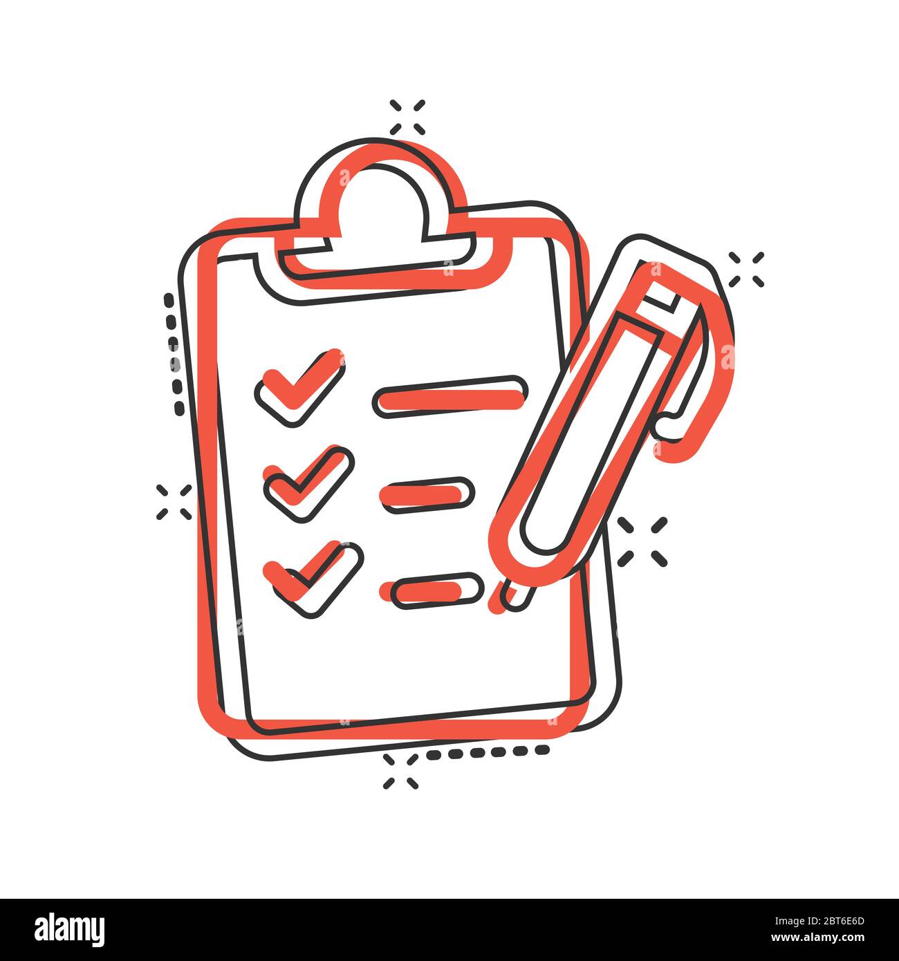 To do list icon in comic style. Document checklist cartoon vector ...
