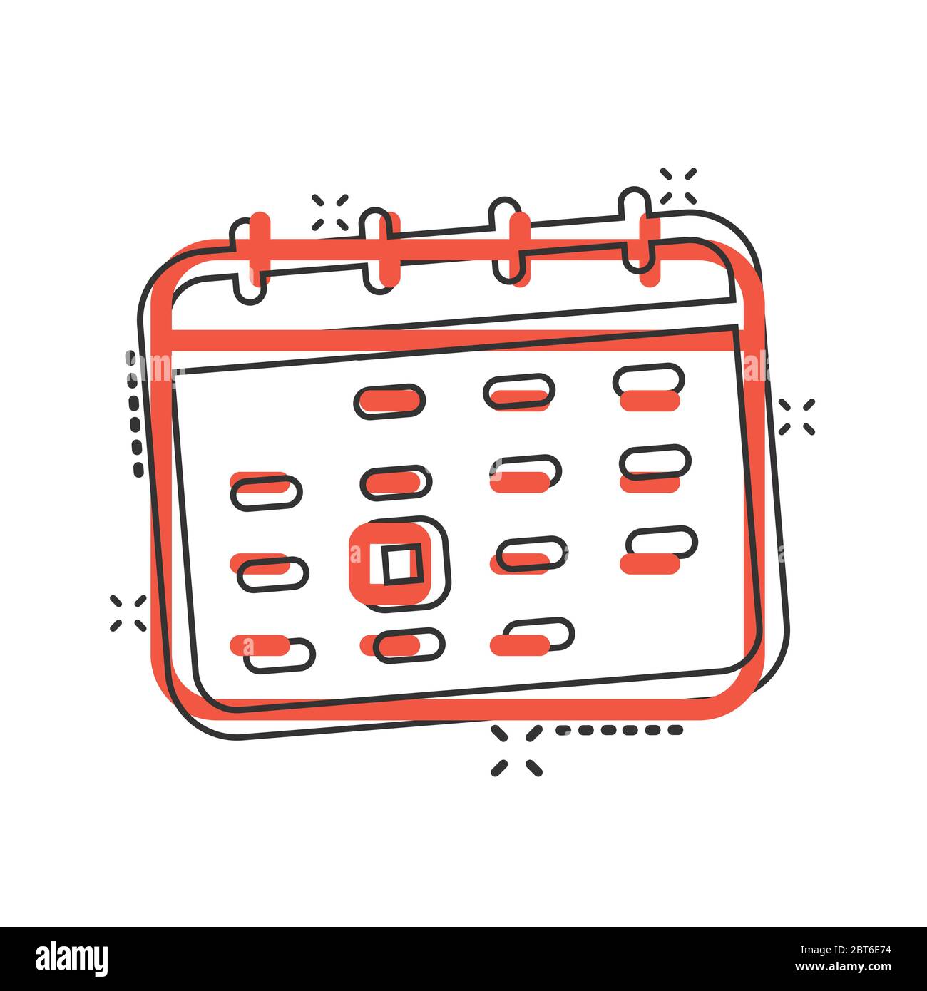 Calendar icon in comic style. Agenda cartoon vector illustration on ...