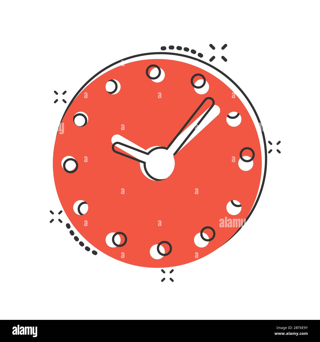 Clock icon in comic style. Watch cartoon vector illustration on white ...