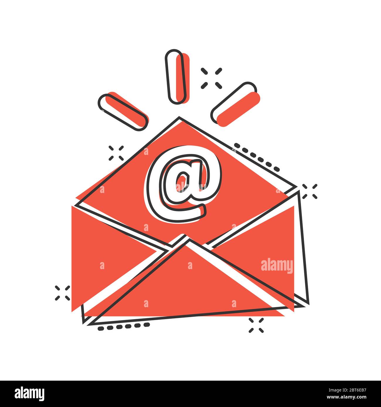 Email message icon in comic style. Mail document cartoon vector ...