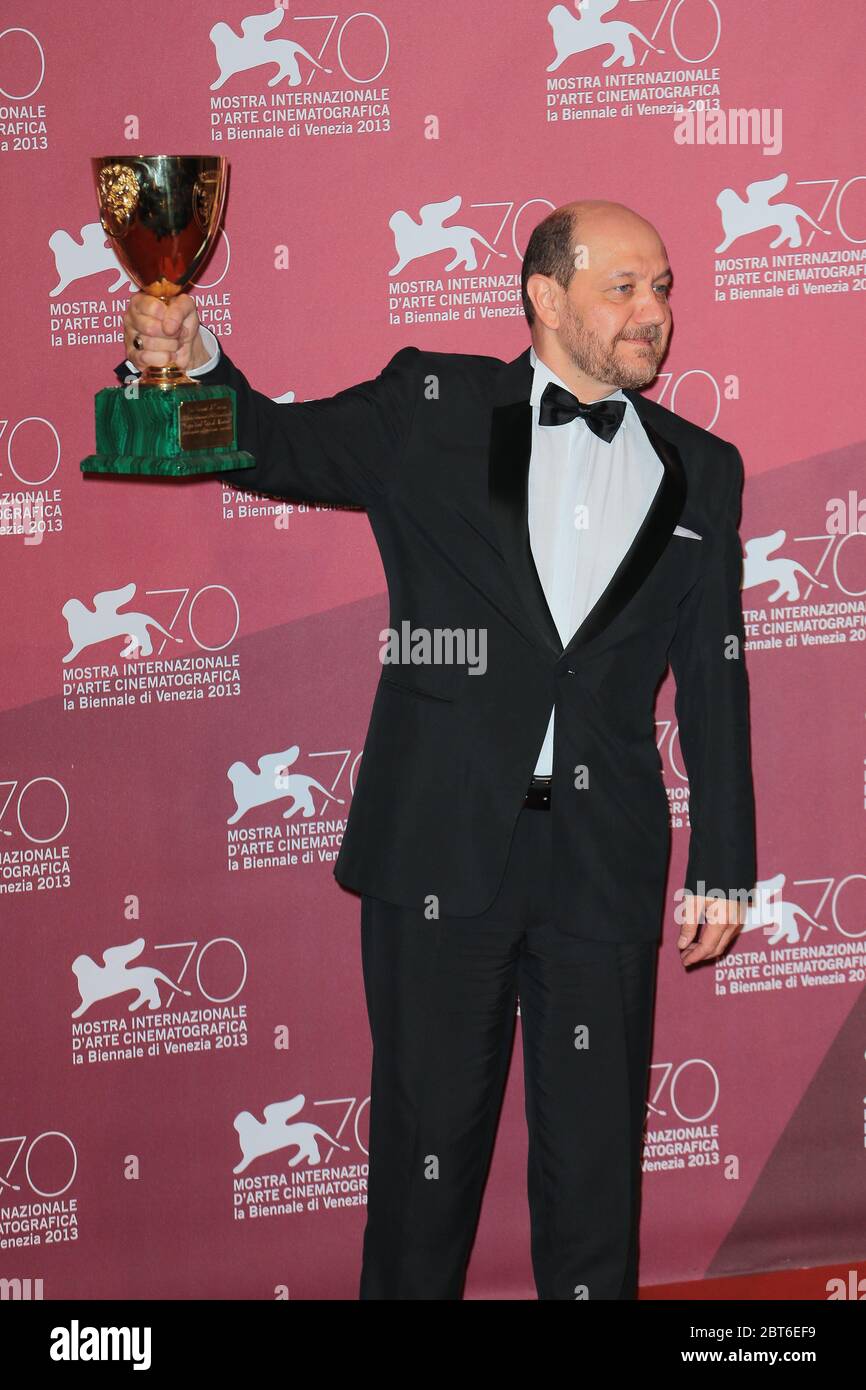 VENICE, ITALY - SEPTEMBER 07: Themis Panou poses with the Best Actor ...