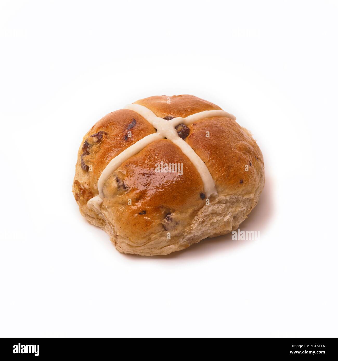 Hot Cross Bun on a white background Stock Photo - Alamy