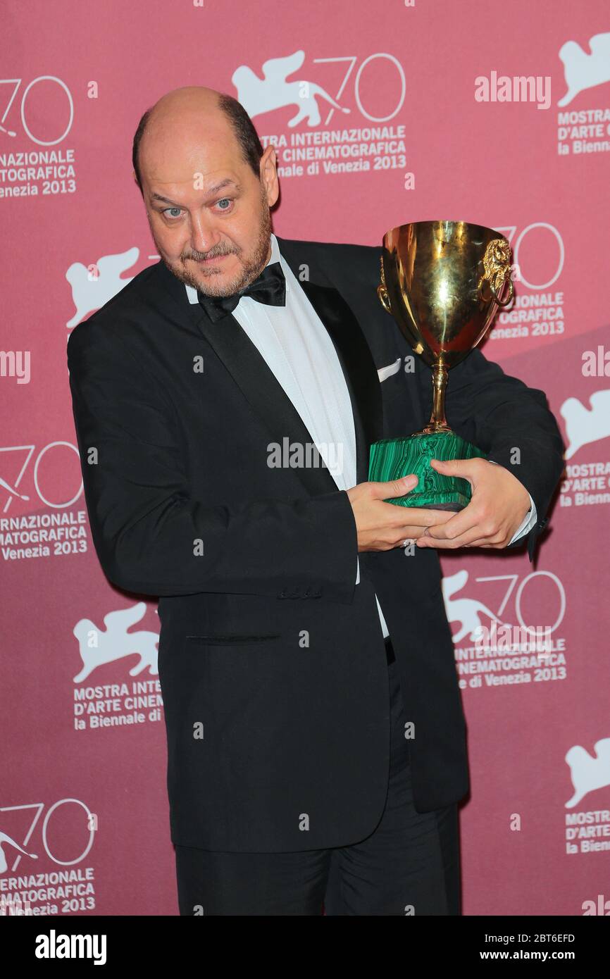 VENICE, ITALY - SEPTEMBER 07: Themis Panou poses with the Best Actor ...