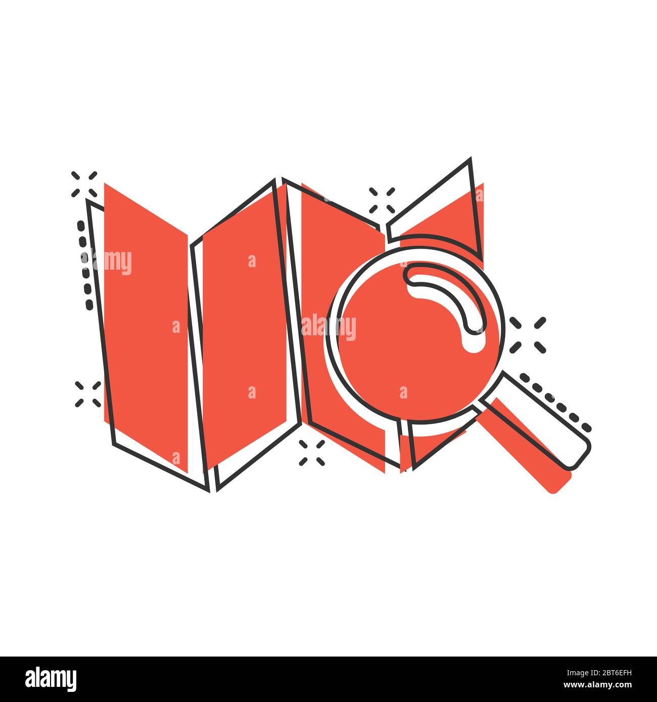 Search location icon in comic style. GPS navigation cartoon vector ...