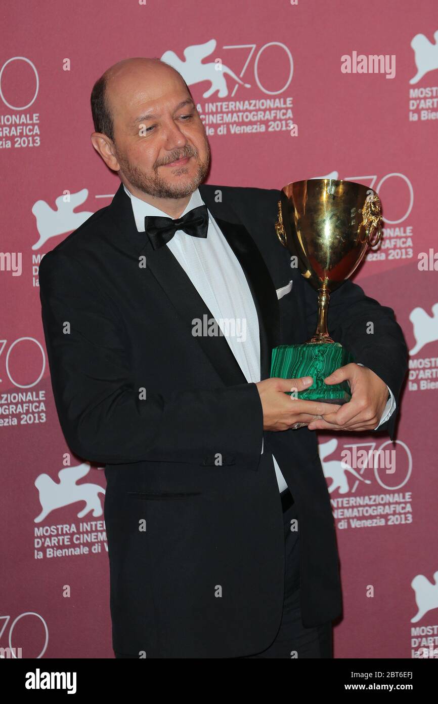 VENICE, ITALY - SEPTEMBER 07: Themis Panou poses with the Best Actor ...