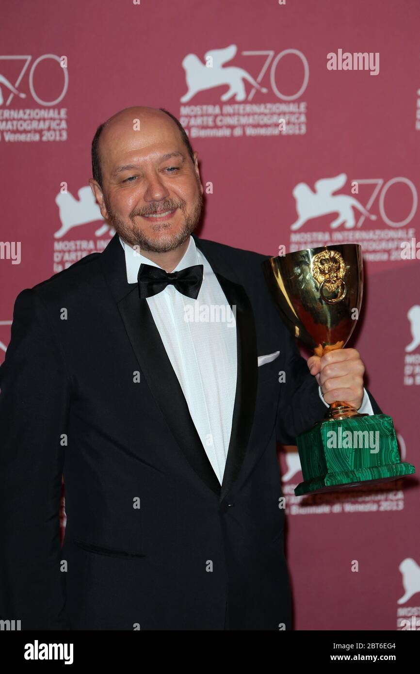 VENICE, ITALY - SEPTEMBER 07: Themis Panou poses with the Best Actor ...