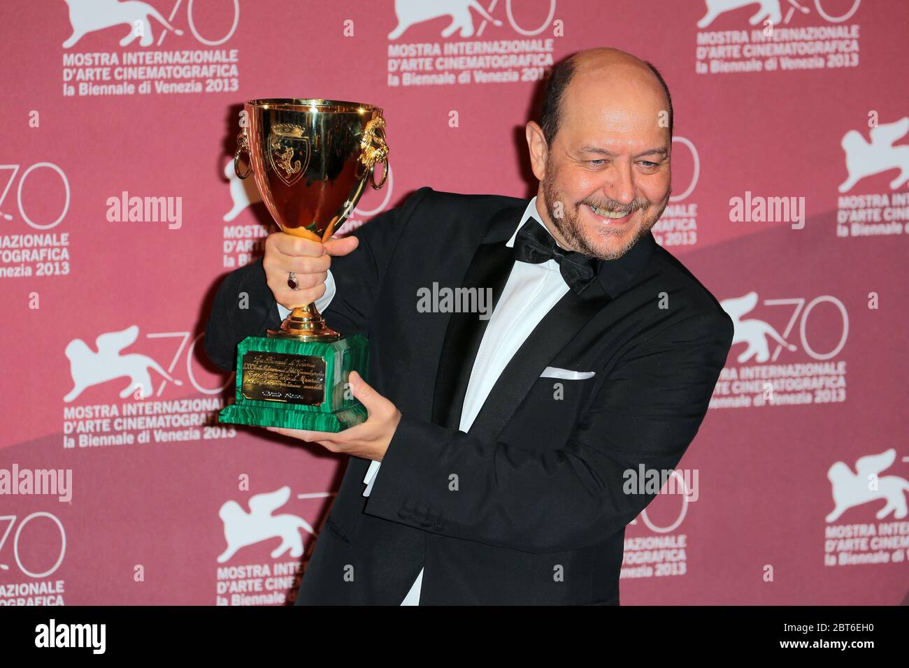 VENICE, ITALY - SEPTEMBER 07: Themis Panou poses with the Best Actor ...