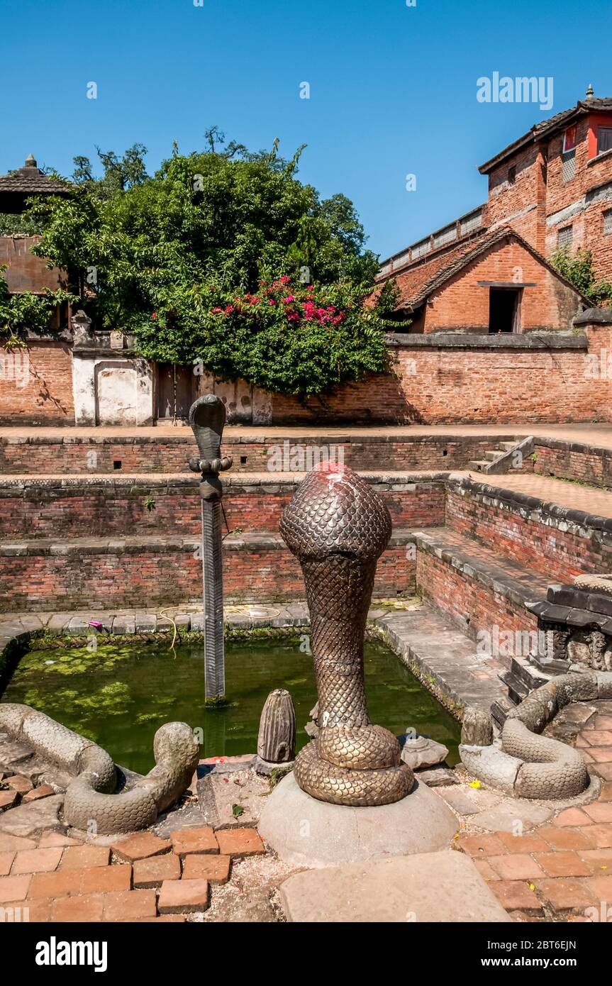 Kathmandu-Bhaktapur.The Siddha Pokhari Cobra water cistern Stock Photo ...