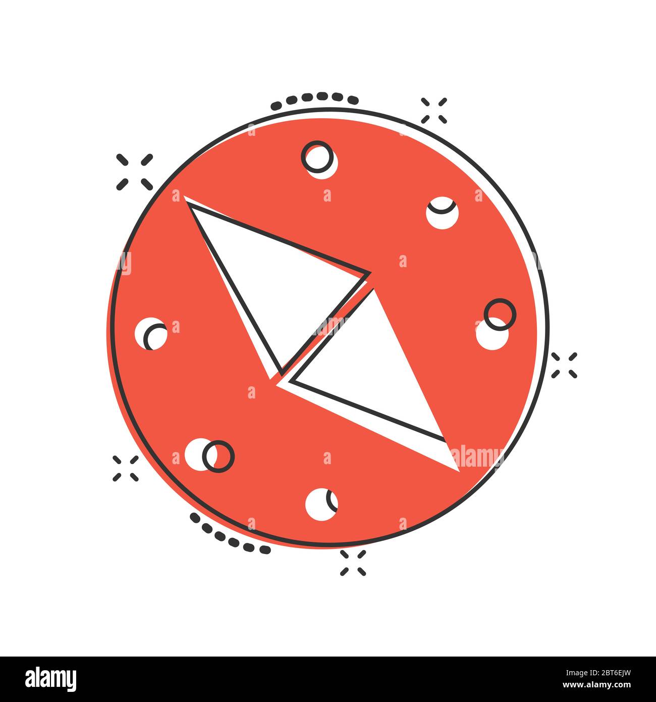 Compass icon in comic style. Navigation equipment cartoon vector ...