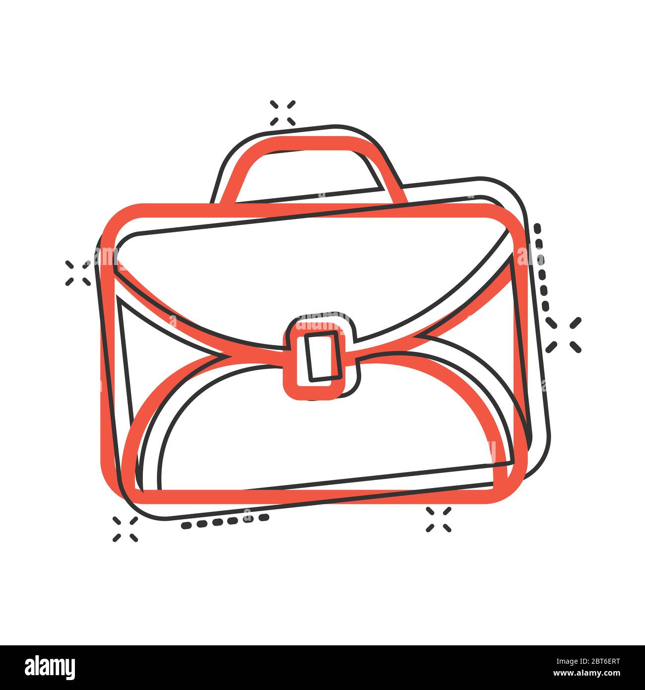 Briefcase icon in comic style. Businessman bag cartoon vector ...