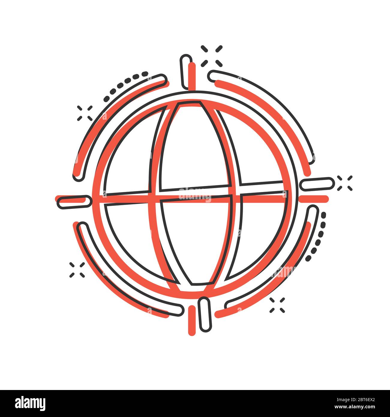 Earth planet icon in comic style. Globe geographic cartoon vector ...