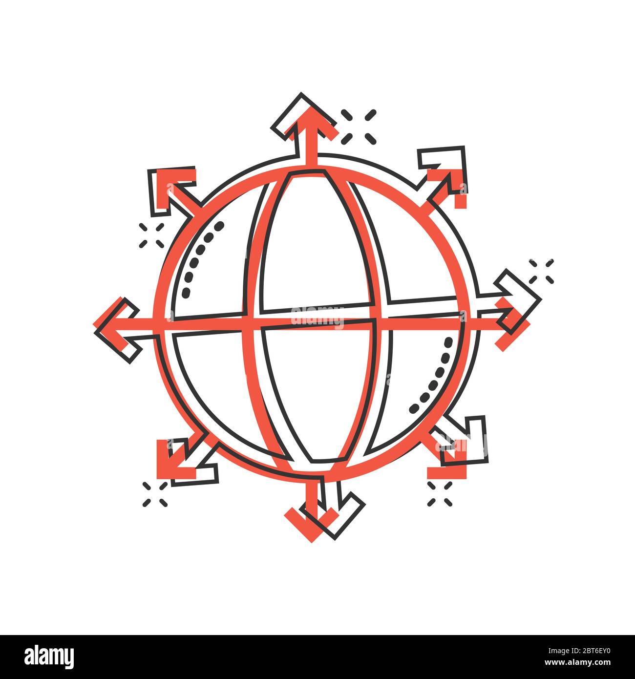 Earth planet icon in comic style. Globe geographic cartoon vector ...