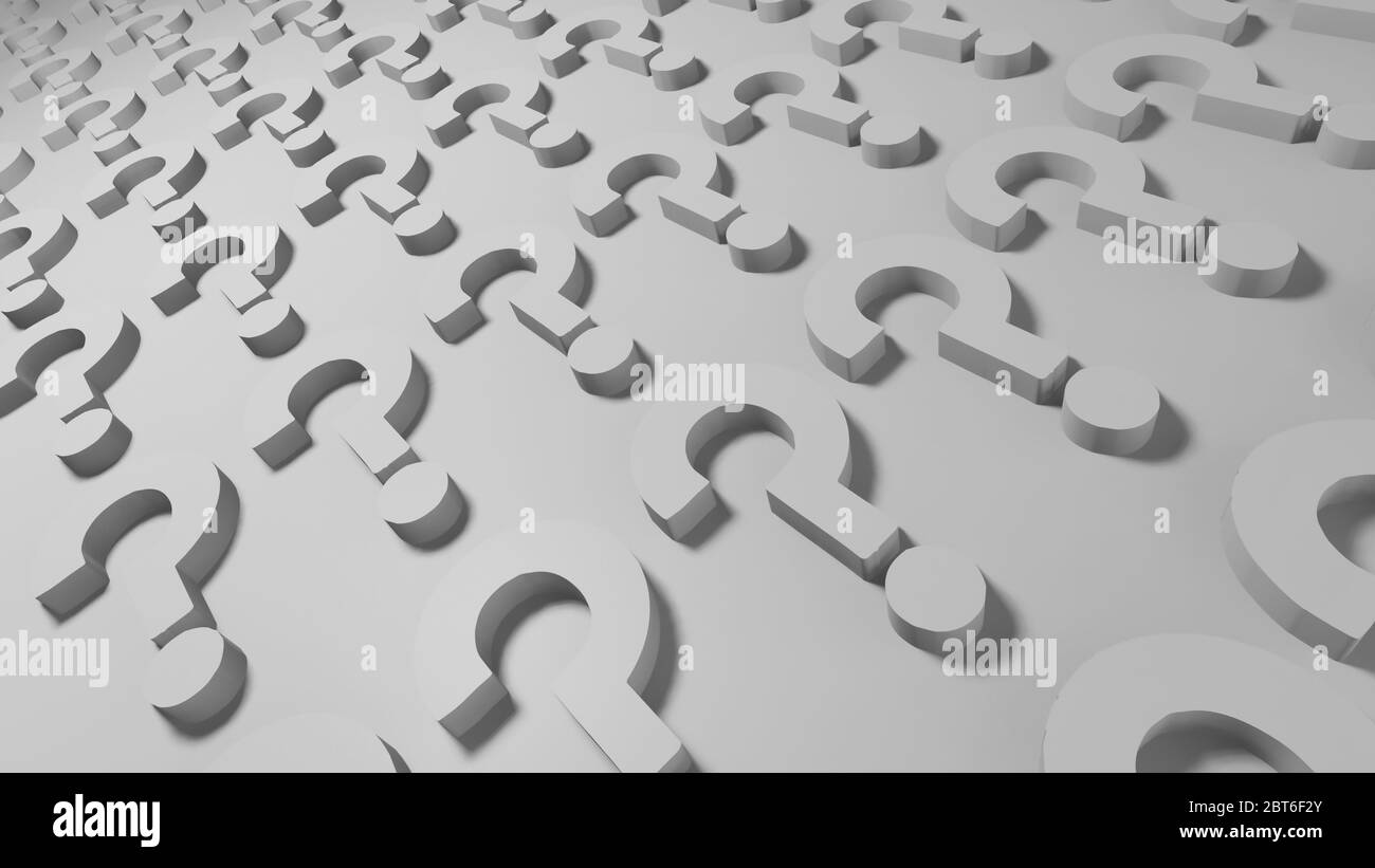 3d question marks on white Black and White Stock Photos & Images - Alamy