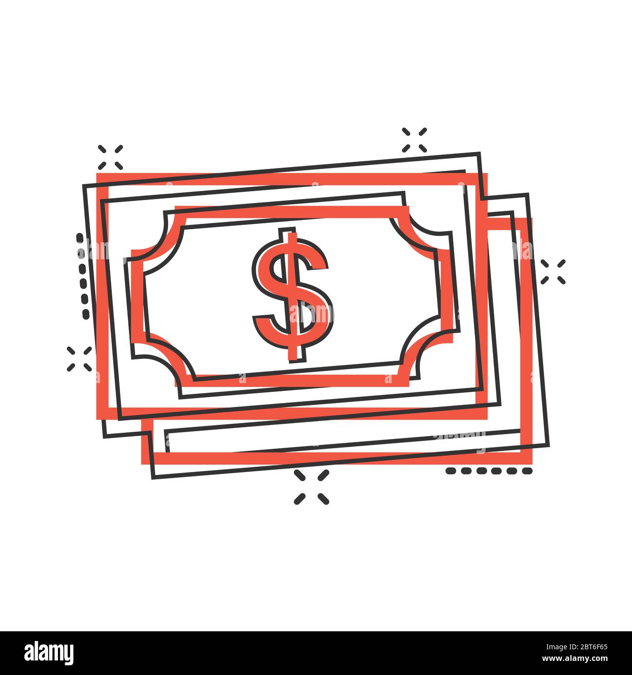 Money dollar icon in comic style. Exchange cash cartoon vector ...