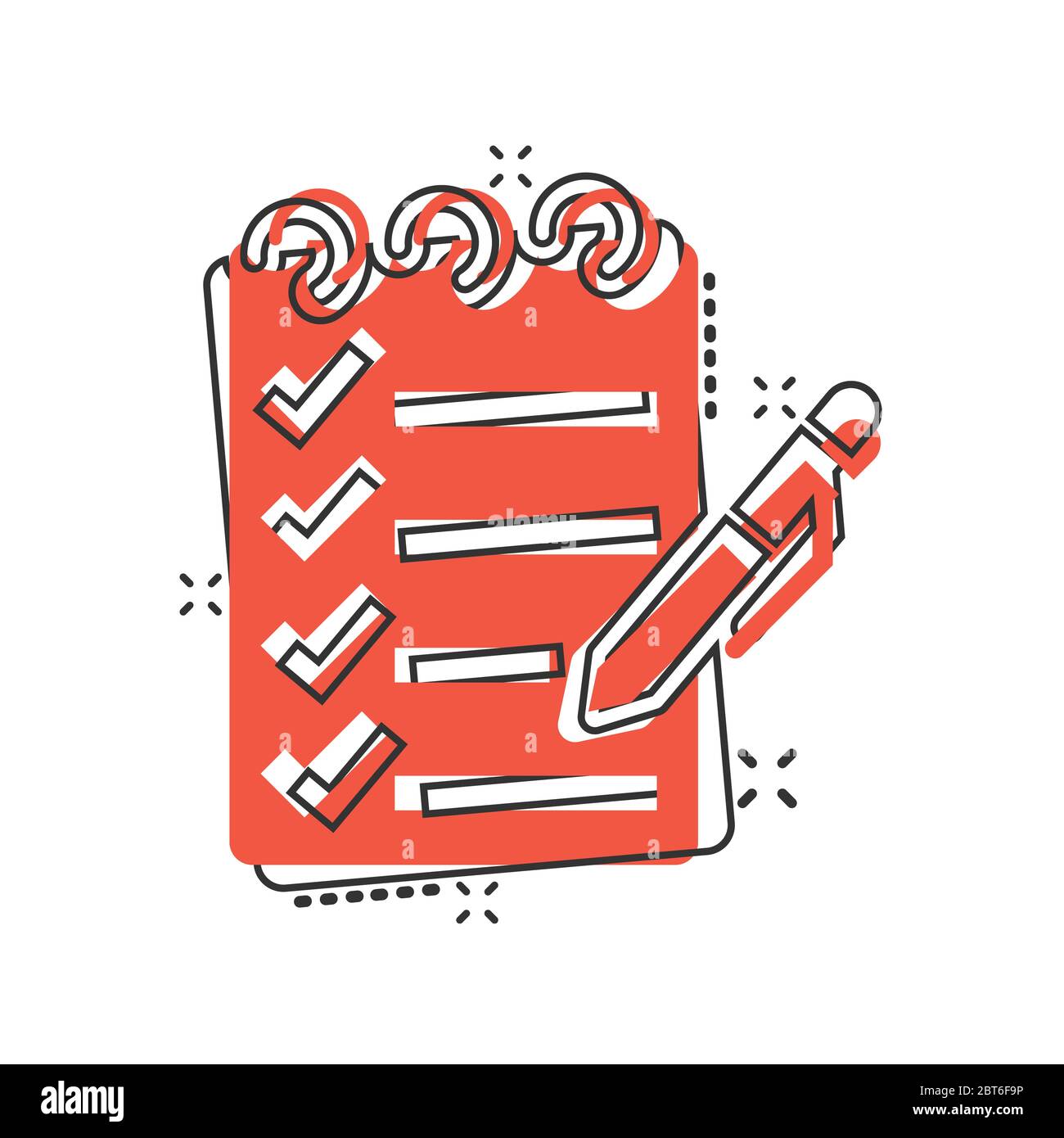 To do list icon in comic style. Document checklist cartoon vector ...