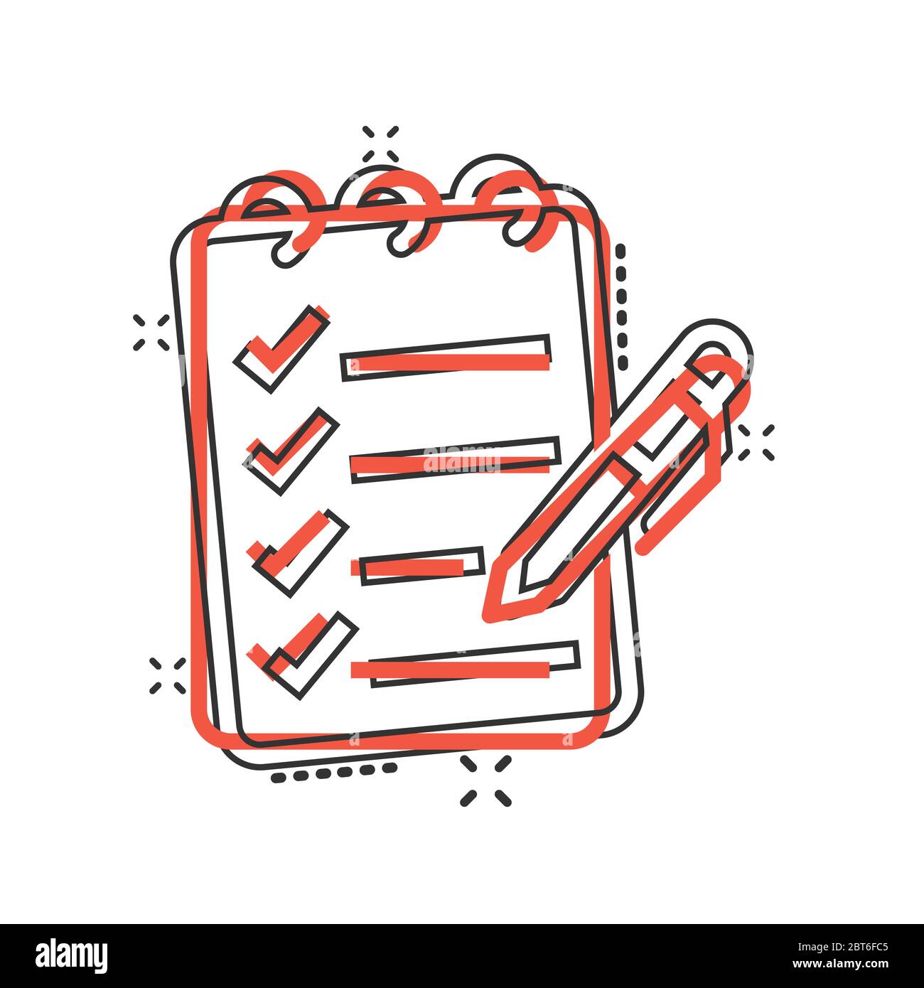 To do list icon in comic style. Document checklist cartoon vector ...