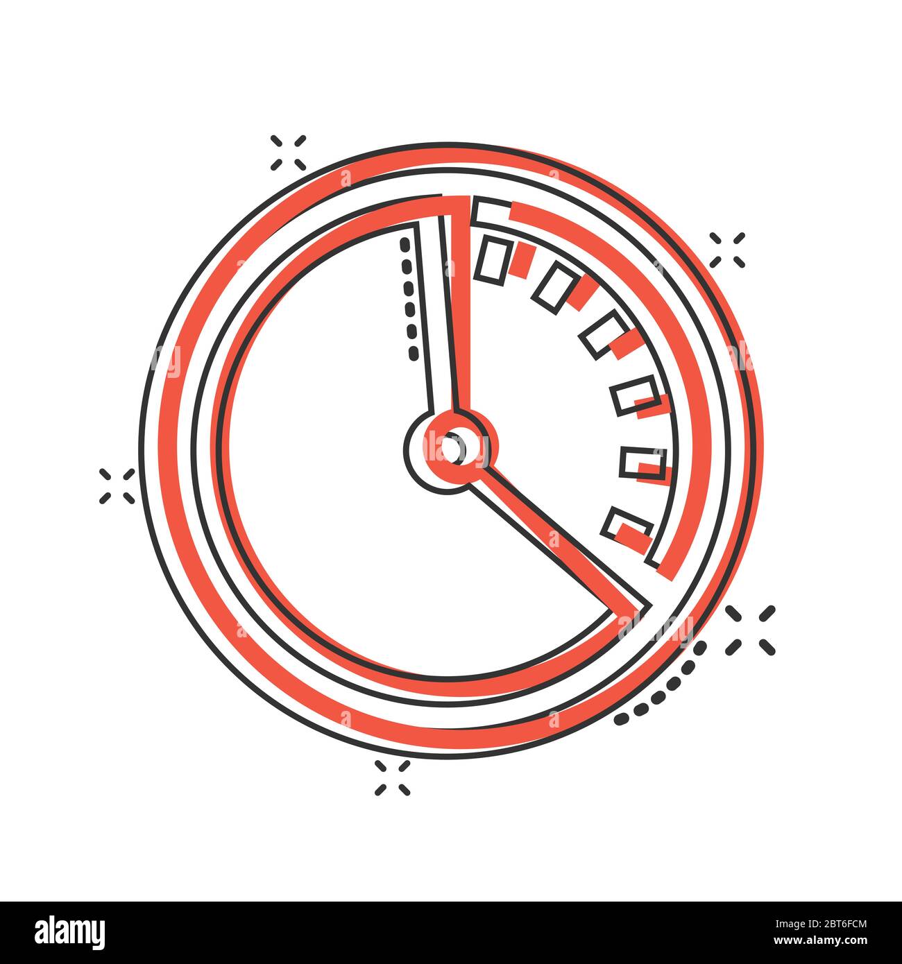 Clock icon in comic style. Watch cartoon vector illustration on white ...