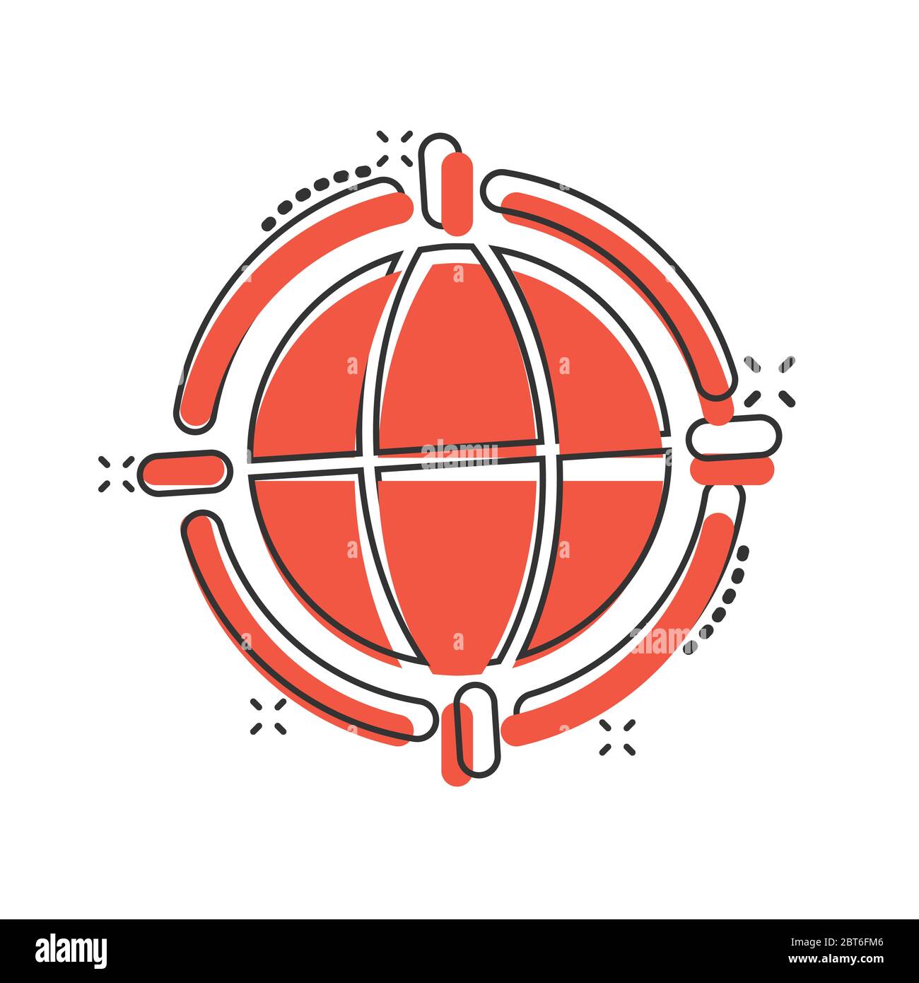 Earth planet icon in comic style. Globe geographic cartoon vector ...