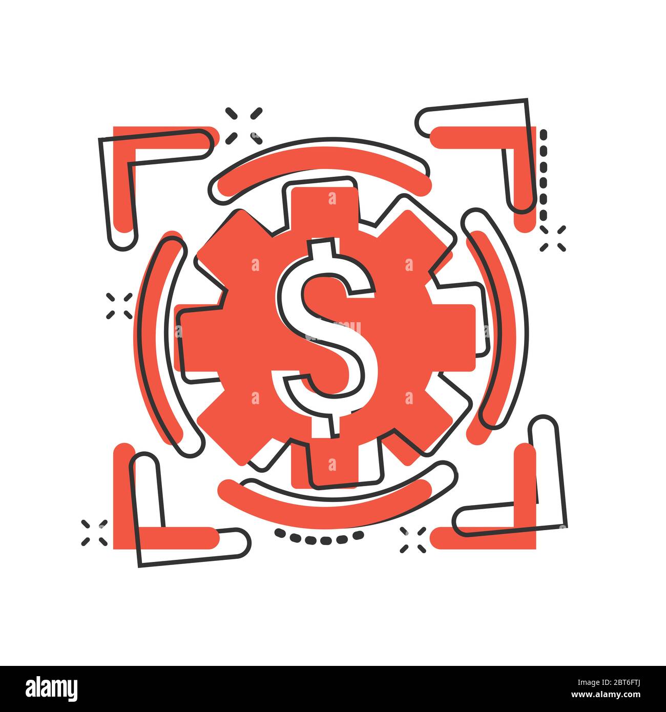 Money revenue icon in comic style. Dollar coin cartoon vector ...