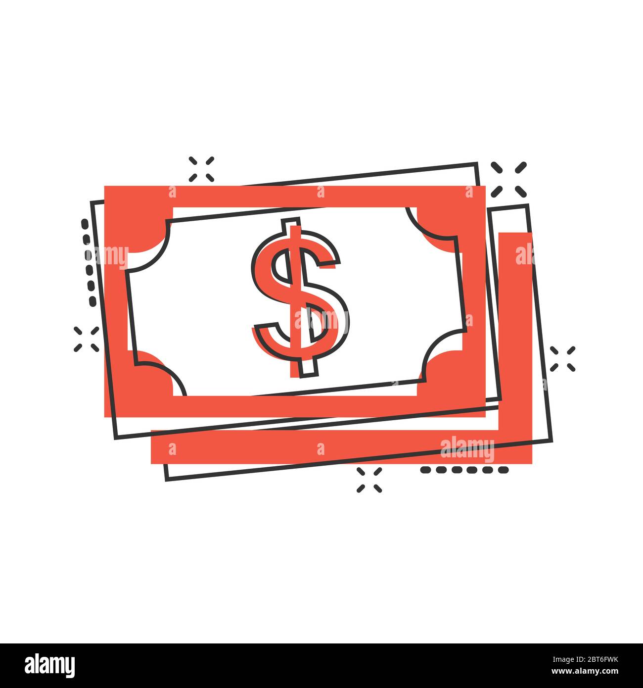 Money dollar icon in comic style. Exchange cash cartoon vector ...