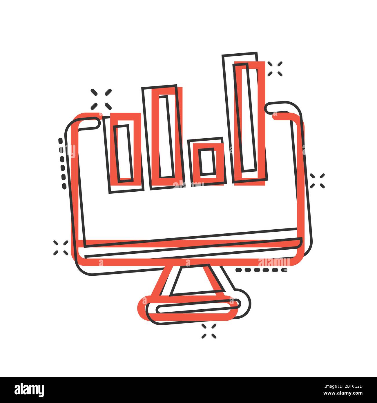 Website analytics icon in comic style. SEO data cartoon vector ...