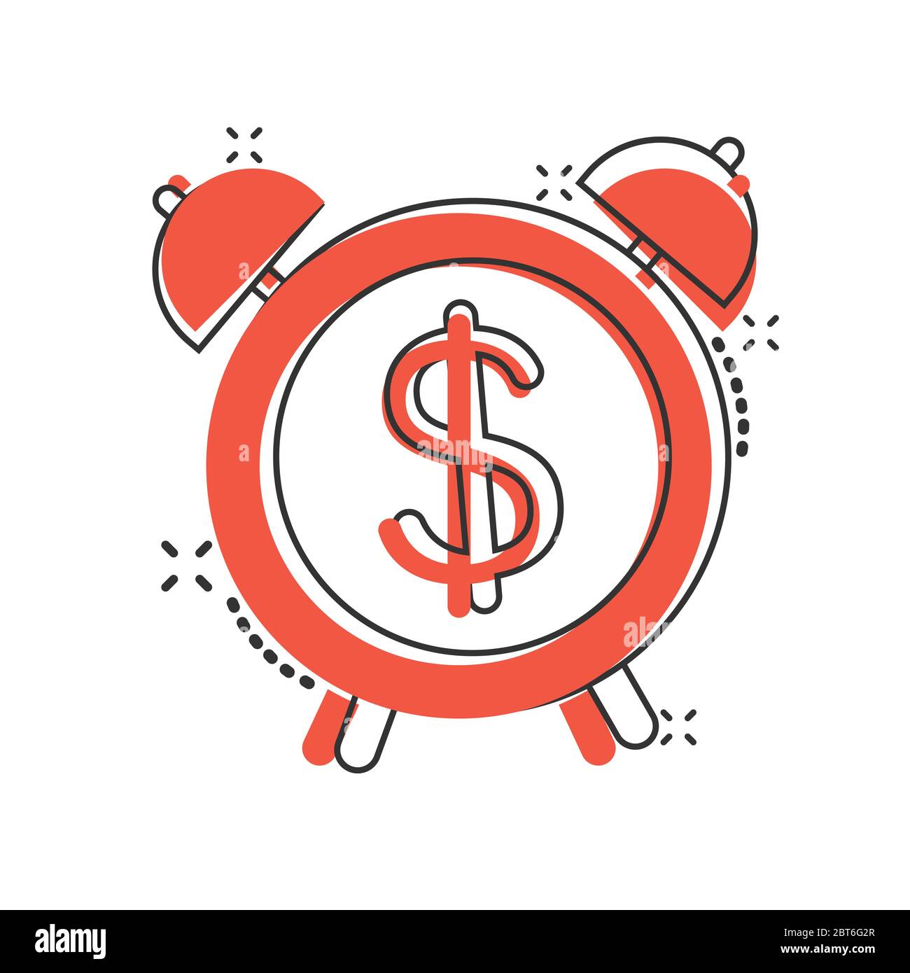 Time is money icon in comic style. Clock with dollar cartoon vector ...