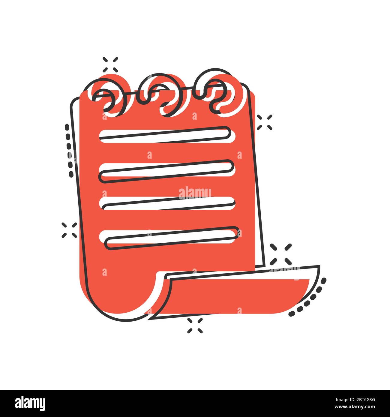 Document note icon in comic style. Paper sheet cartoon vector ...