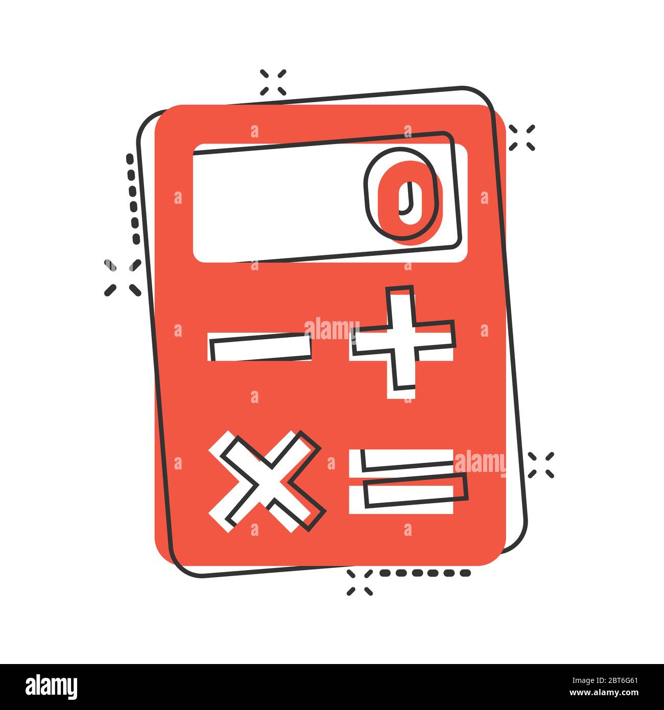 Calculator icon in comic style. Calculate cartoon vector illustration ...