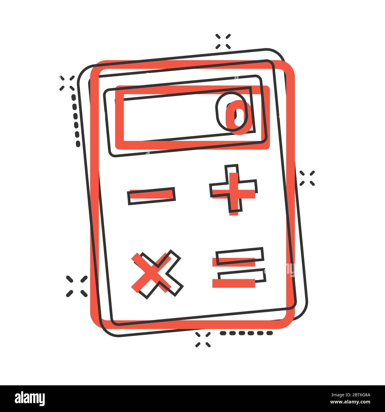 Calculator icon in comic style. Calculate cartoon vector illustration ...