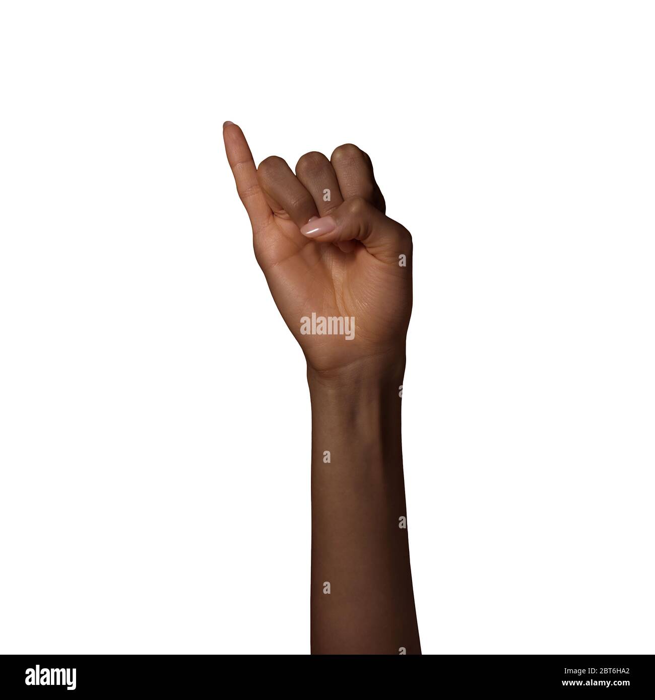 Hand showing black symbol manual language Stock Photo - Alamy