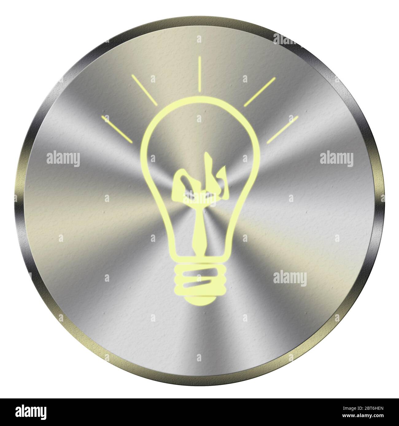 metal button turn on light bulb electricity energy Stock Photo - Alamy