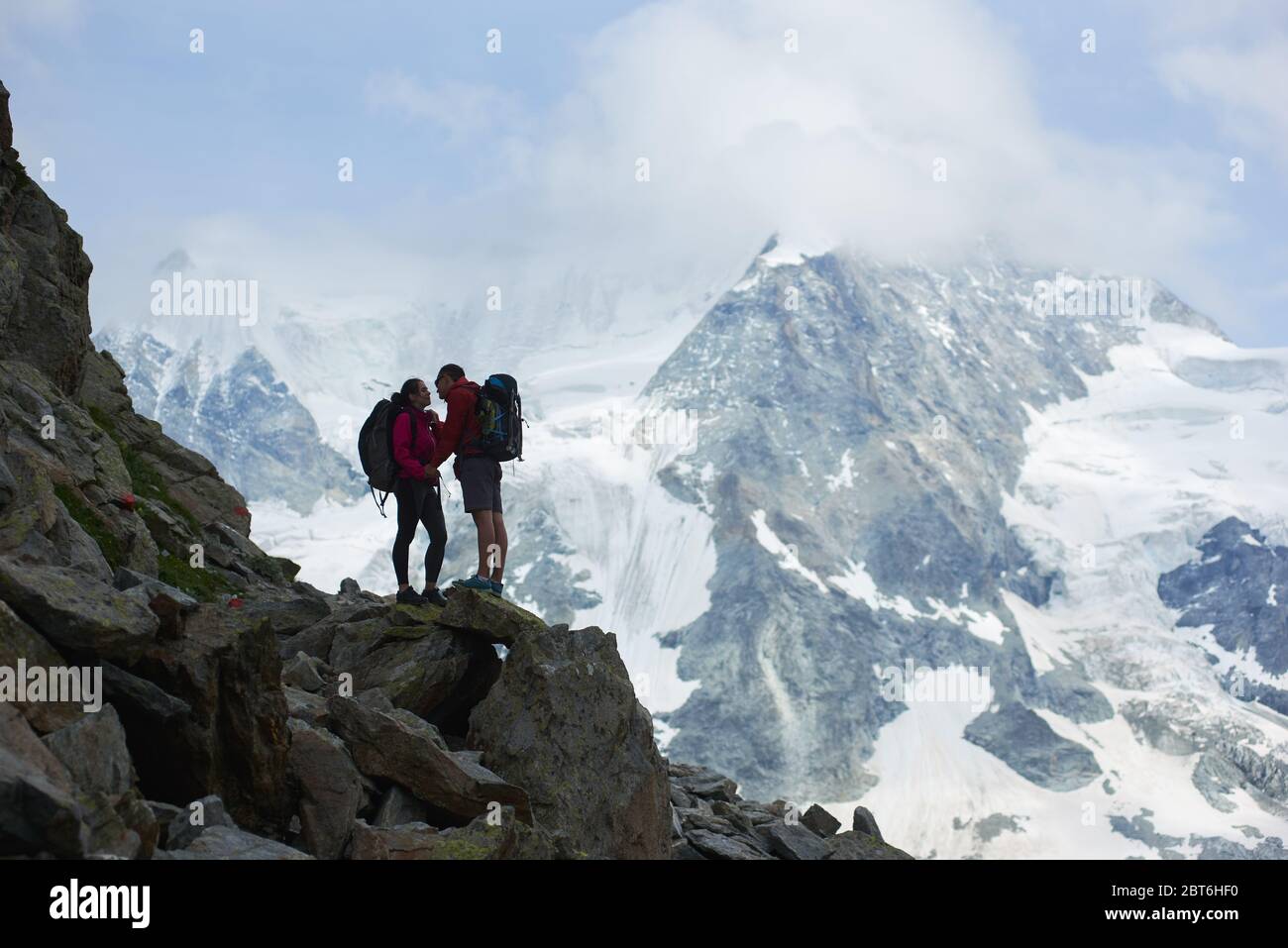 Trekking couple in ice hi-res stock photography and images - Alamy